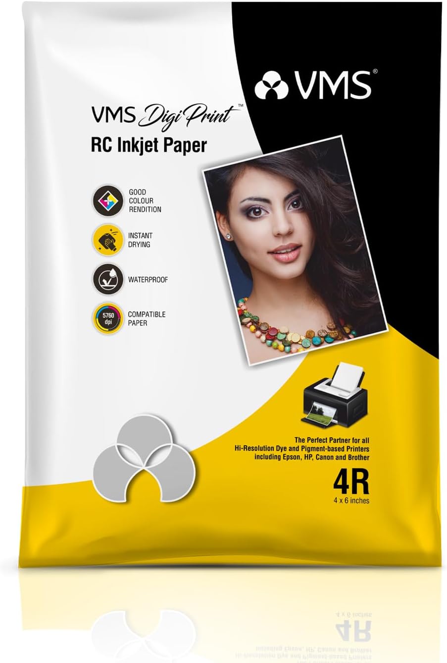 VMS DigiPrint 240 GSM 4R (4x6) Matte Photo Paper – Water Resistant ...