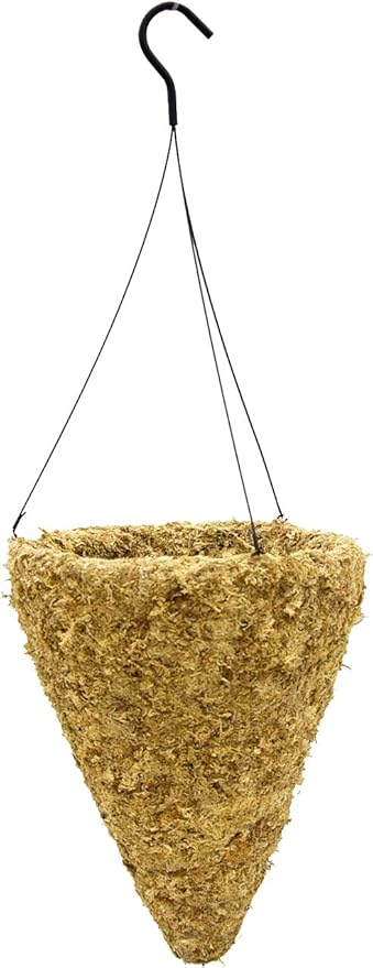 Amazon.com: 14" Cone Sphagnum Moss Hanging Basket W/Wire Hanger ...