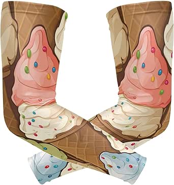 Amazon.com: WELLDAY Arm Sleeves for Men Women Ice Cream Cone ...