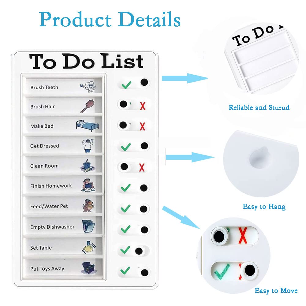 Snapklik.com : 4 PCS To Do List Checklis Boards Plastic RV Chore Chart ...