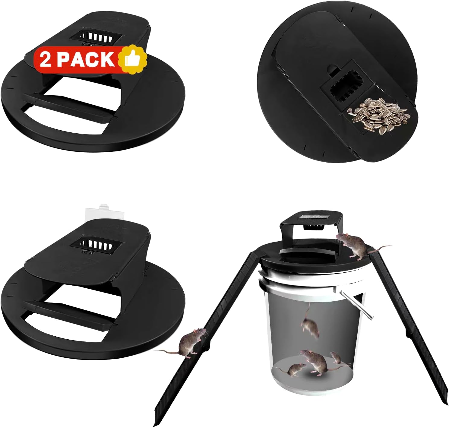 Amazon.com : Mouse Trap Bucket, Bucket Lid Mouse Trap,Reusable Humane ...