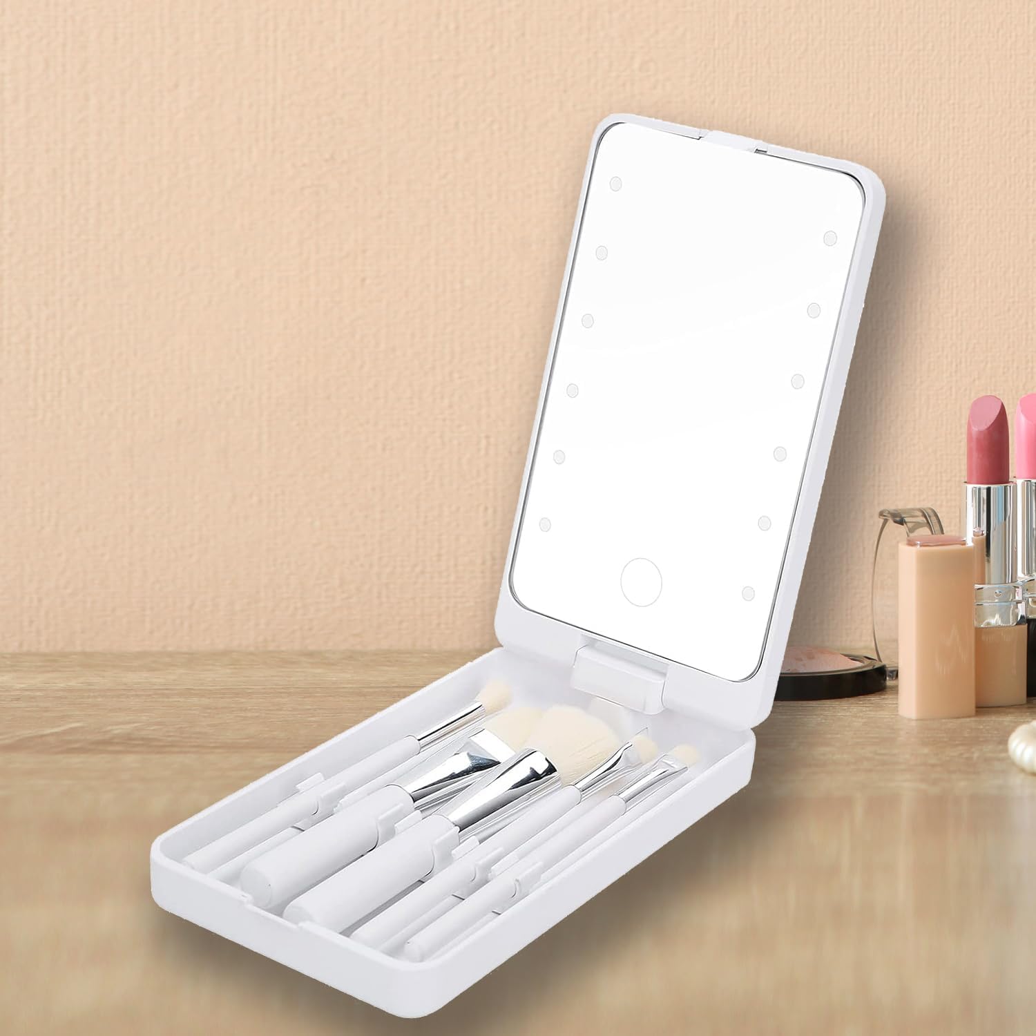 PRIME PICK Vanity Mirror with Light, 2 in 1 Rotatable Personal Beauty Mirror with 5 Makeup ...