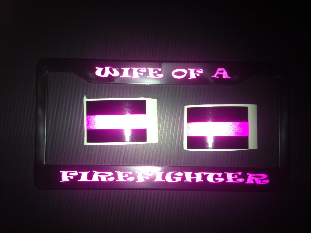 Amazon.com: Reflective Wife Of A Firefighter License Plate Frame With 2 ...