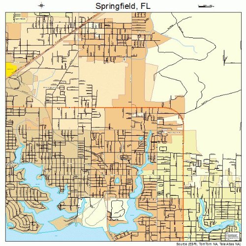 Amazon.com: Large Street & Road Map of Springfield, Florida FL ...