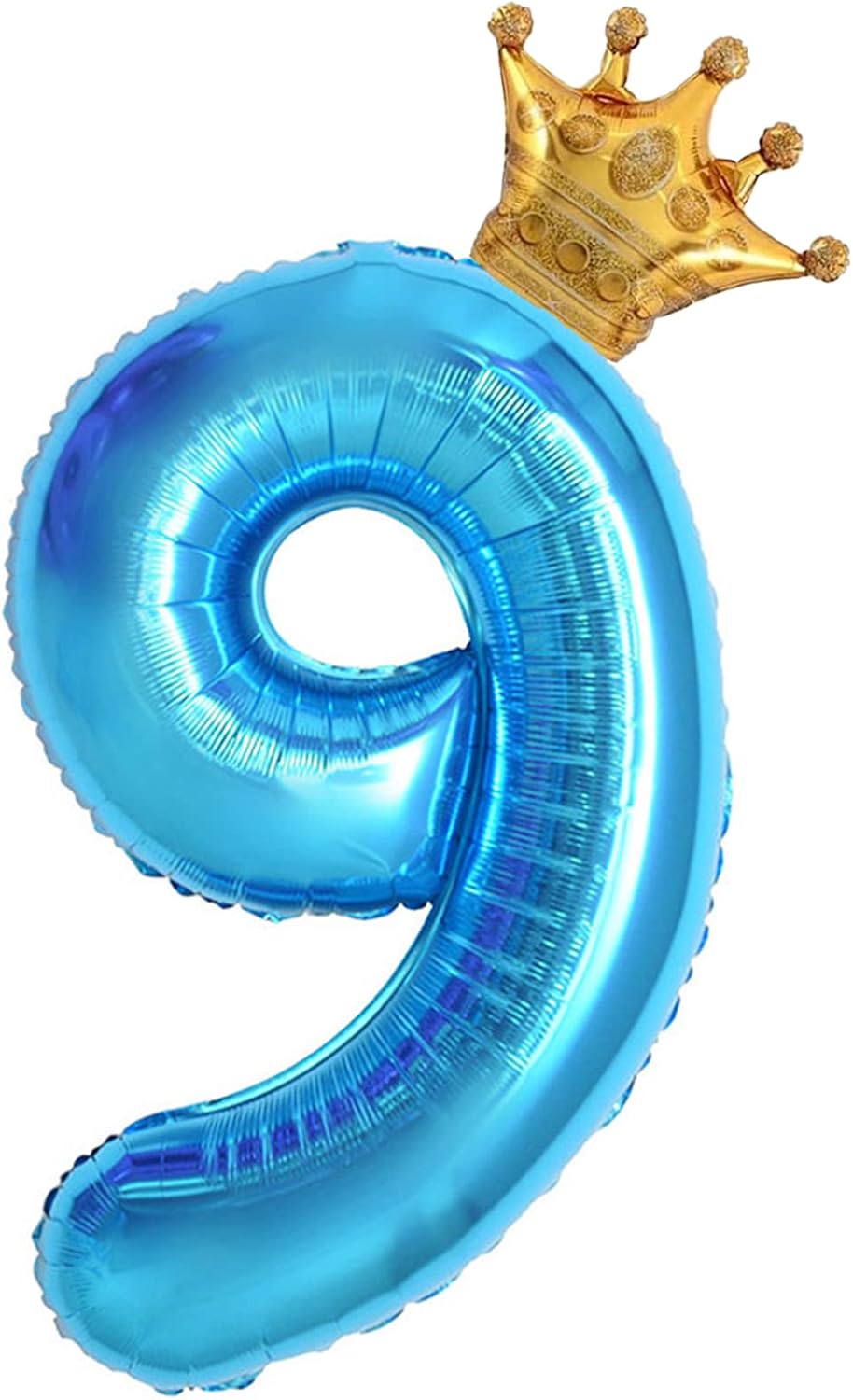 Amazon.com: 40 Inch Light Blue Number 9 and Mini Crown Balloon for 9th ...