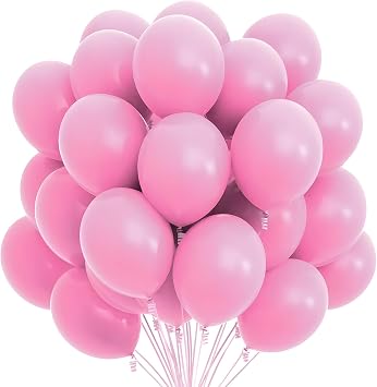 Amazon.com: Prextex 75 Pink Party Balloons 12 Inch Pink Balloons with ...