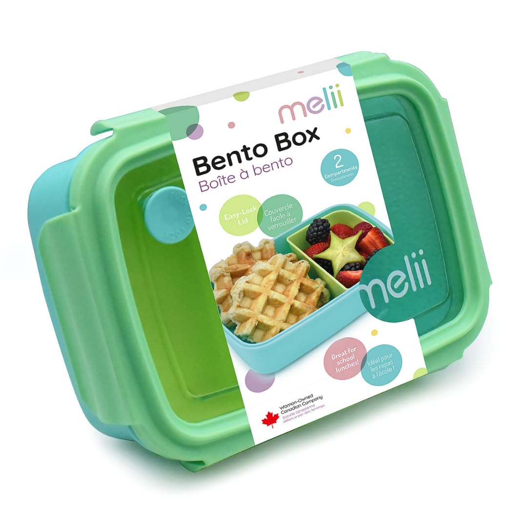 Amazon.com: melii Bento Box With Removable Divider, Blue Mint Lime, 30 ...