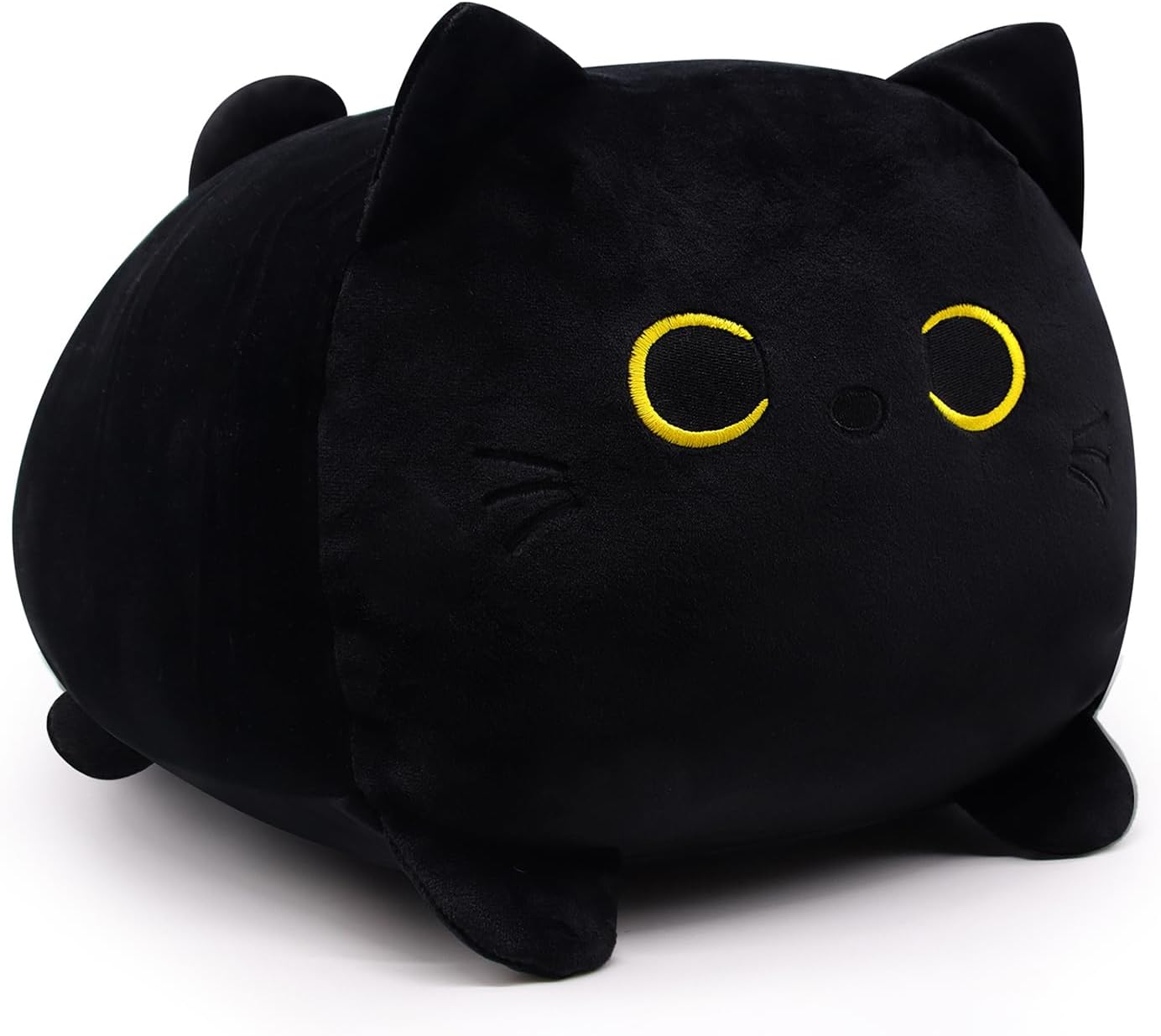 Amazon.com: MUFEIRUO Black Cat Plush Pillow,16" Soft Cute Fat Black Cat ...