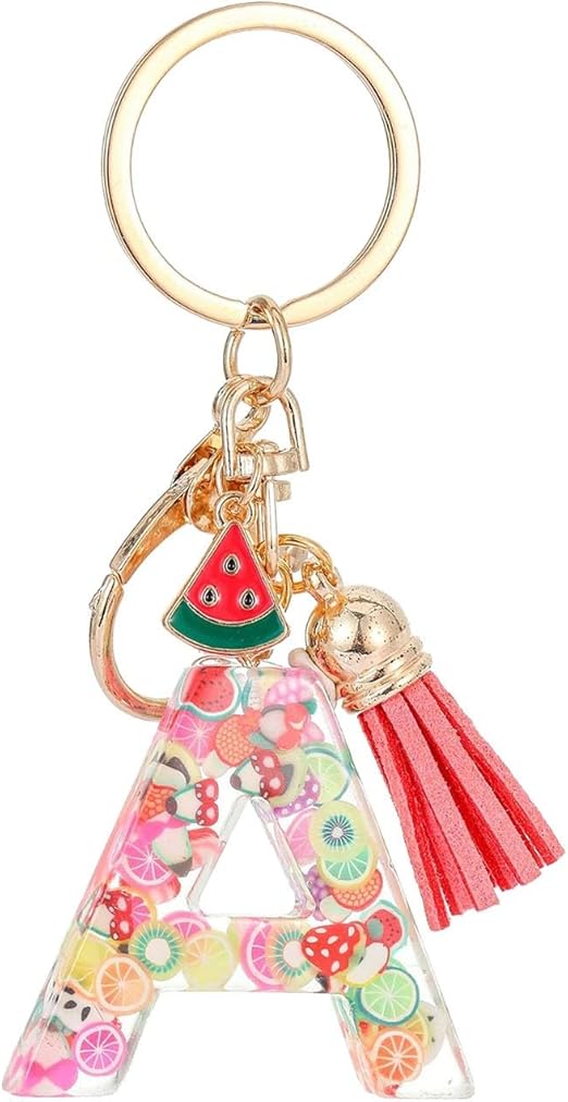 Amazon.com: Initial Letter Keychain Initial Keychains for Women Initial ...