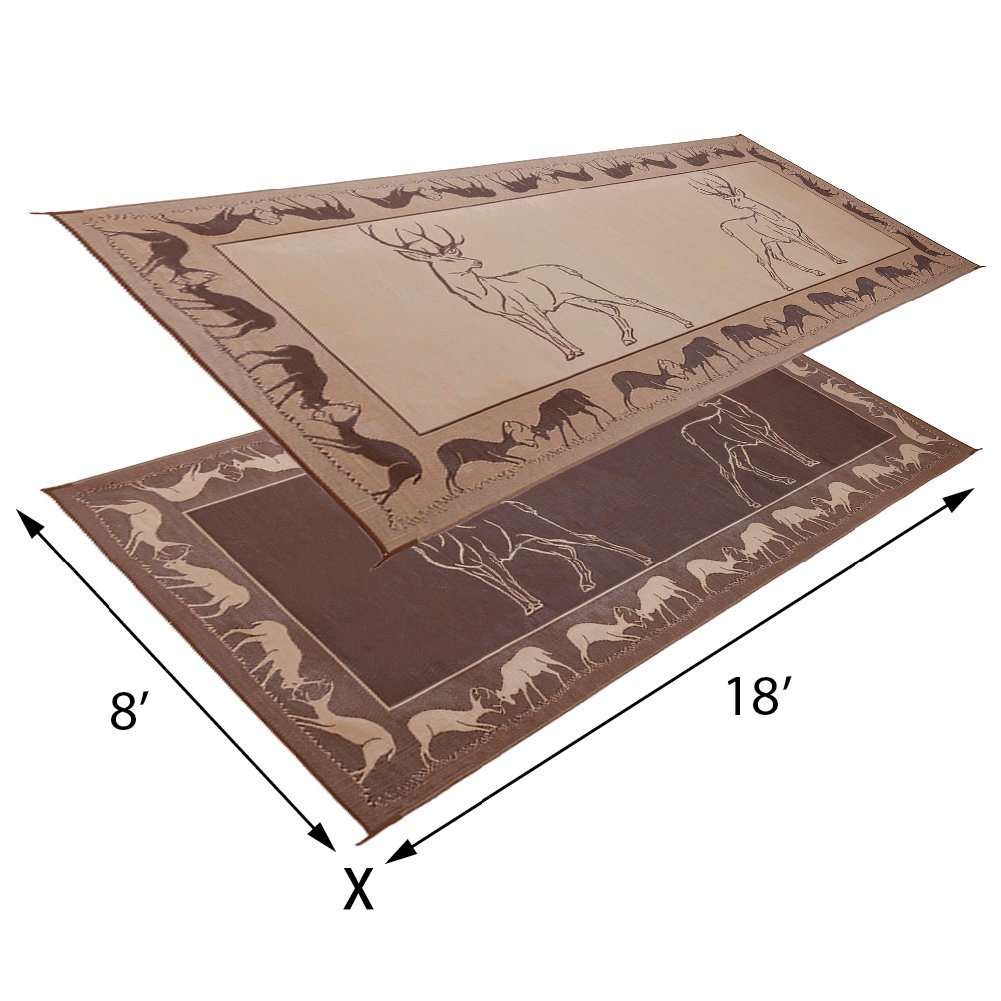 Snapklik.com : PE1 Black /Brown/Beige 8-Feet X 18-Feet Deer Mat