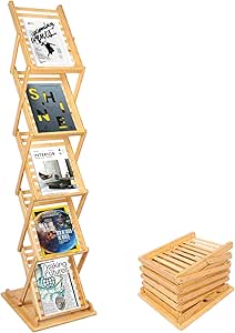 Choowin Foldable Magazine Rack Floor Stand Brochure Display Stand Literature Display Rack Holder ...