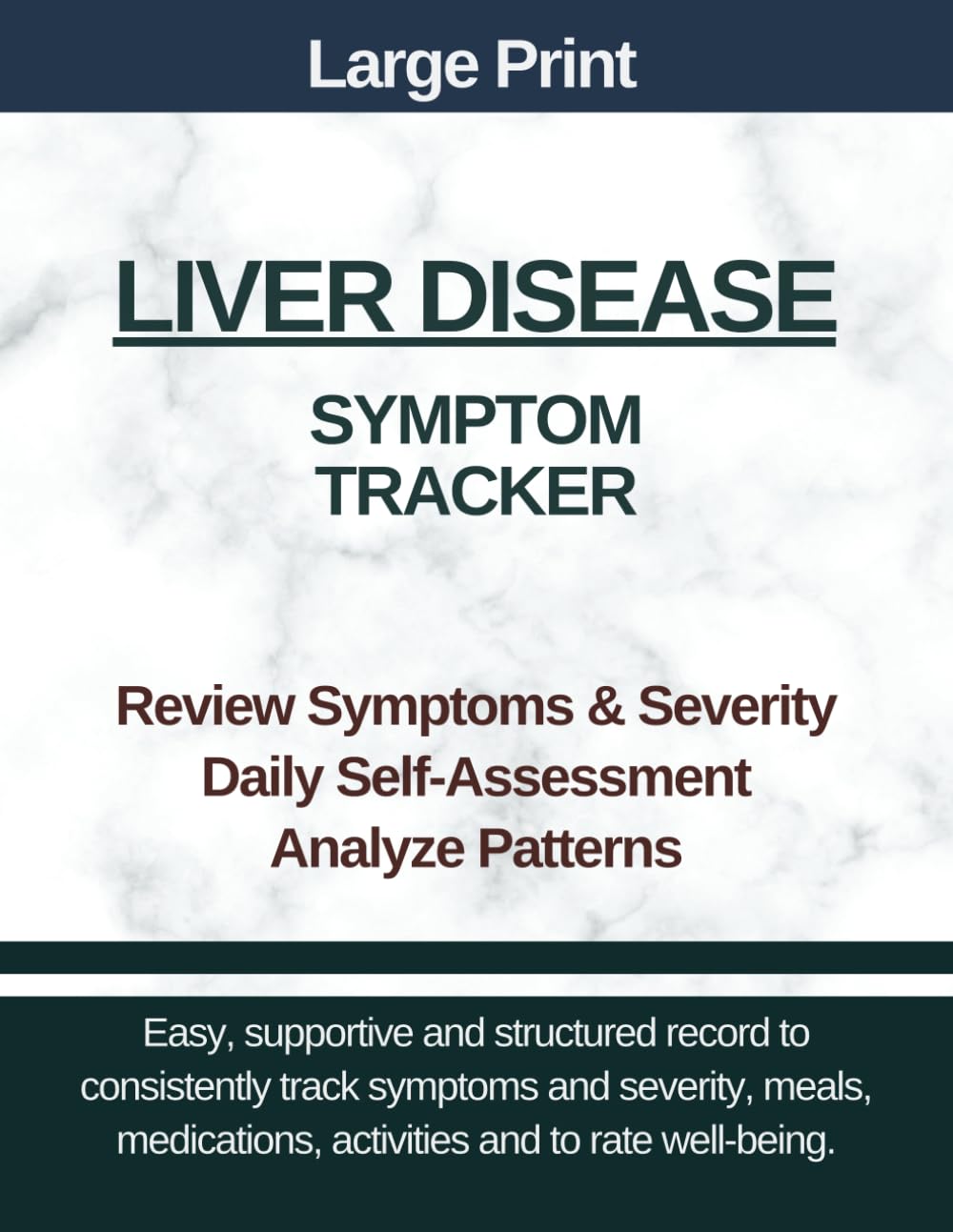 Large Print - Liver Disease Symptom Tracker: For Fatty Liver, Cirrhosis ...