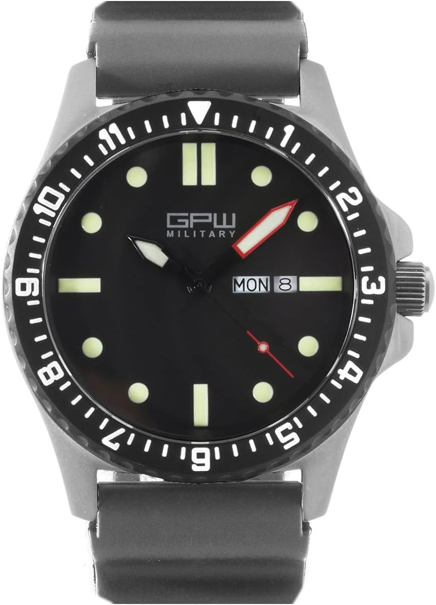 Amazon.com: GPW German Military Titanium Watch Day-Date. 200M W/R ...
