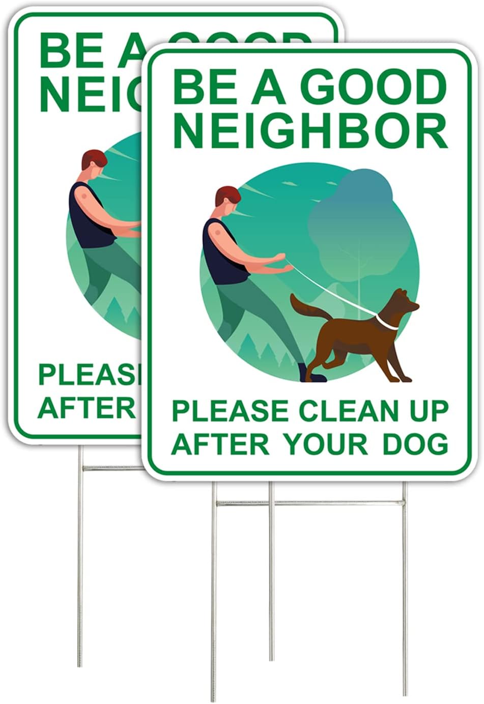 Amazon.com : Clean Up After Your Dog Signs 2 Pack 12"x9" with Metal ...