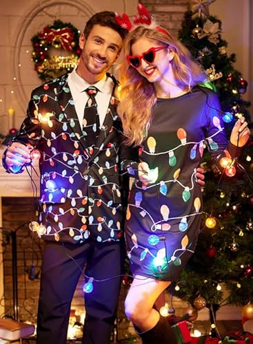 Arvilhill Veste de costume de Noël moche à manches longues pour homme ...