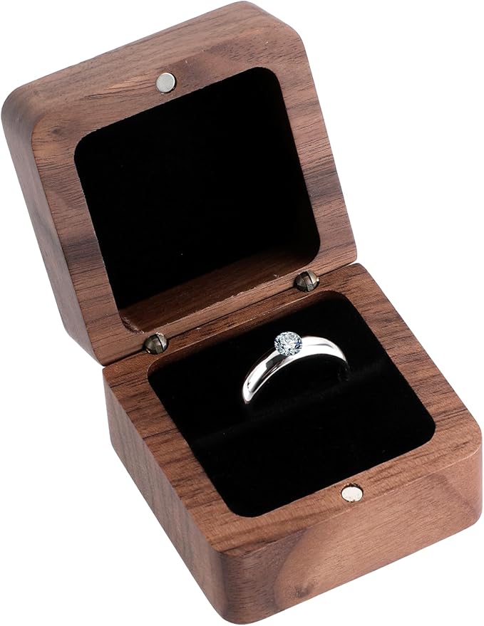 Amazon.com: Giantree Wooden Ring Box, SmallEngagement Ring Holder Box ...