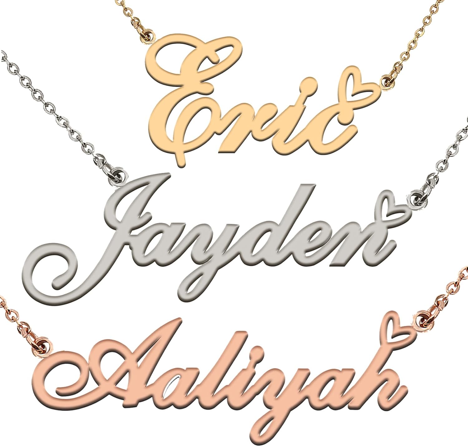 Amazon.com: HUAN XUN Custom Gold Plated Name Necklace Personalized ...