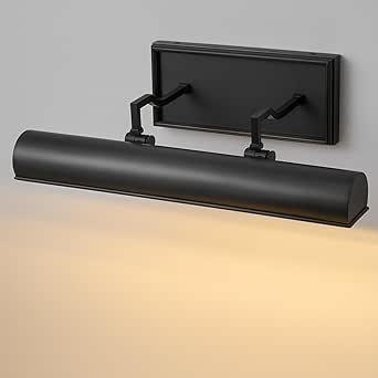 Black Hardwired Art Picture Light: 18 Inch Long Painting Lights - Brass ...