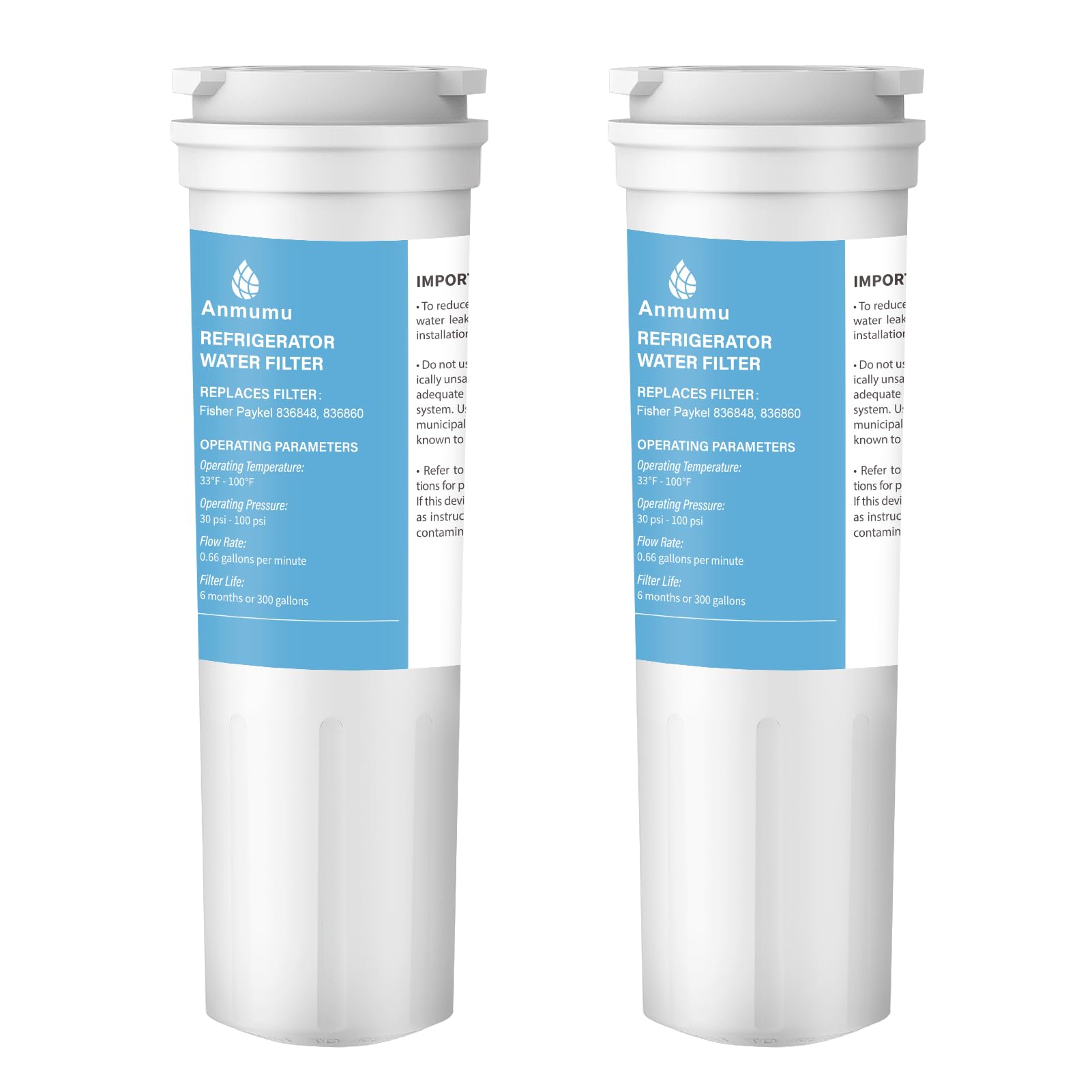 836848 Refrigerator Water Filter for Fisher & Paykel 836860, 862285 ...