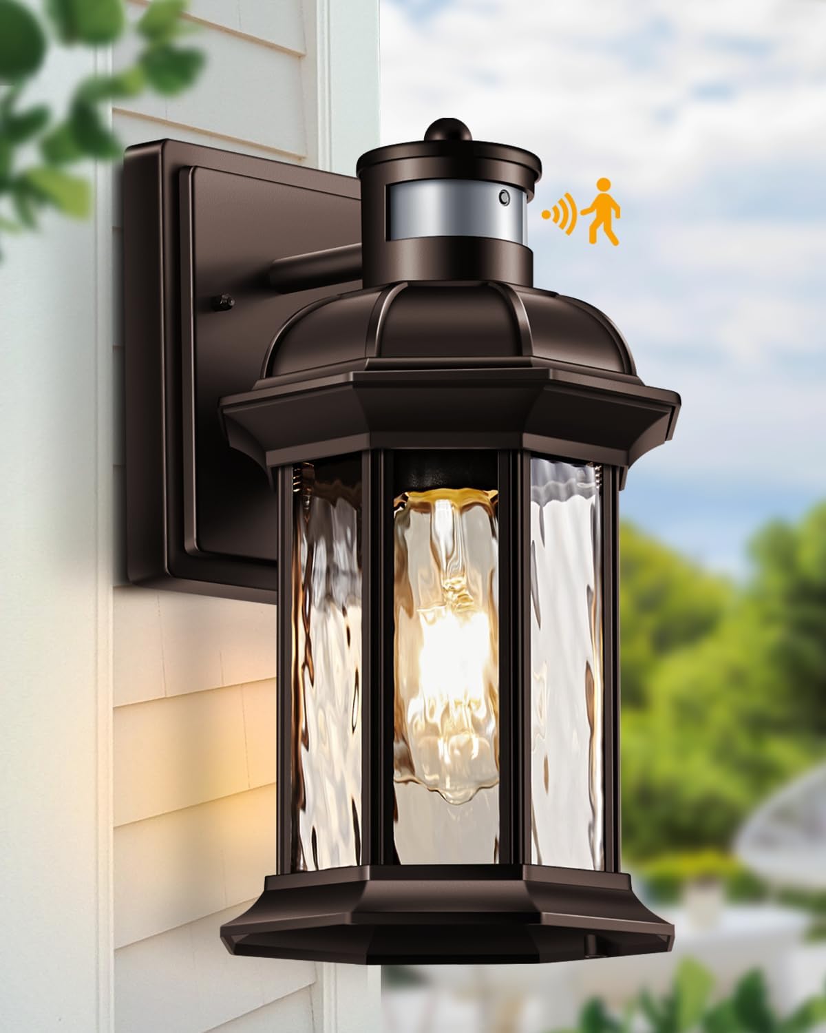VIANIS Motion Sensor Outdoor Wall Light Fixture, Oil Rubbed Bronze ...
