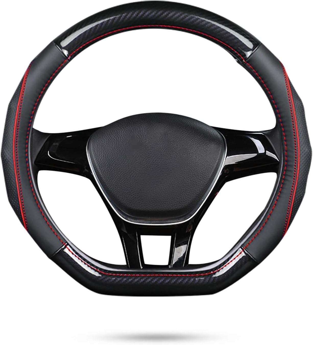 Amazon.com: d Shape Steering Wheel Cover,Premium Leather Car Steering ...