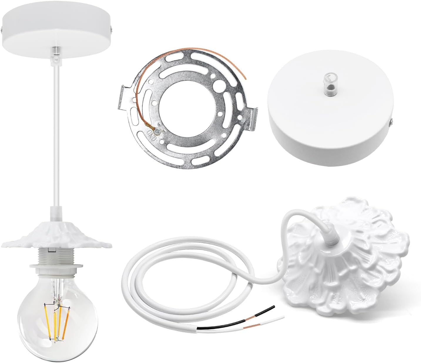 Adjustable DIY Pendant Light Cord, 2 Pack Industrial Pendant Light Kit ...