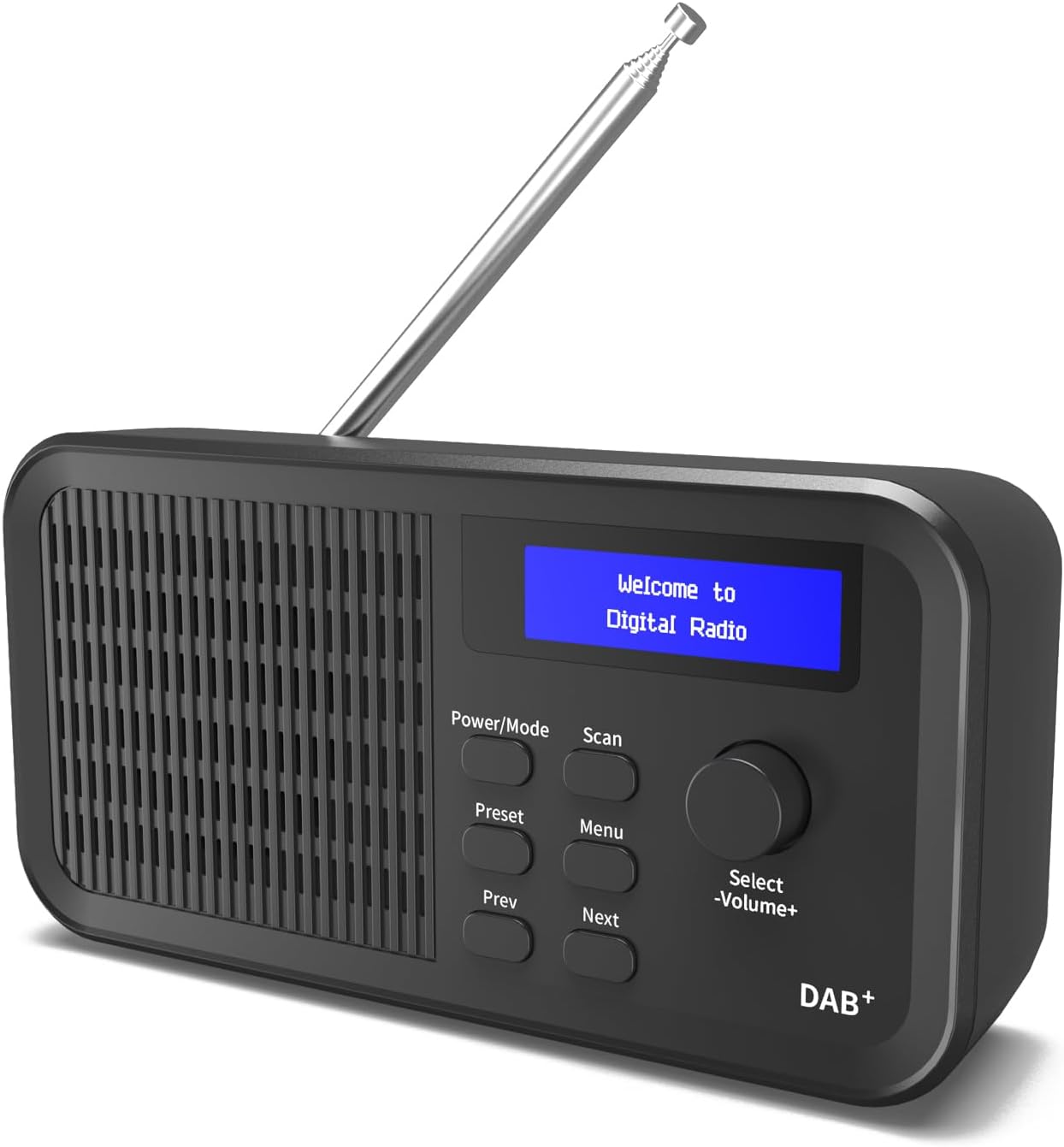 GPO Winchester DAB Radio, Retro FM/DAB, 60 Station Presets, LCD Display ...