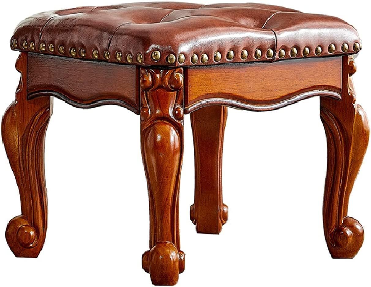 Amazon.com: Upholstered Leather Footstool Chair for Living Room Sofa ...