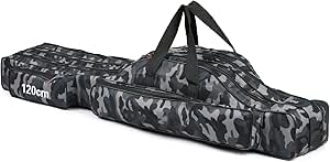 Amazon.com: HXBER 3 Layers Fishing Pole Bag Portable Folding Rod Carry Case Fishing Reel Tackle ...