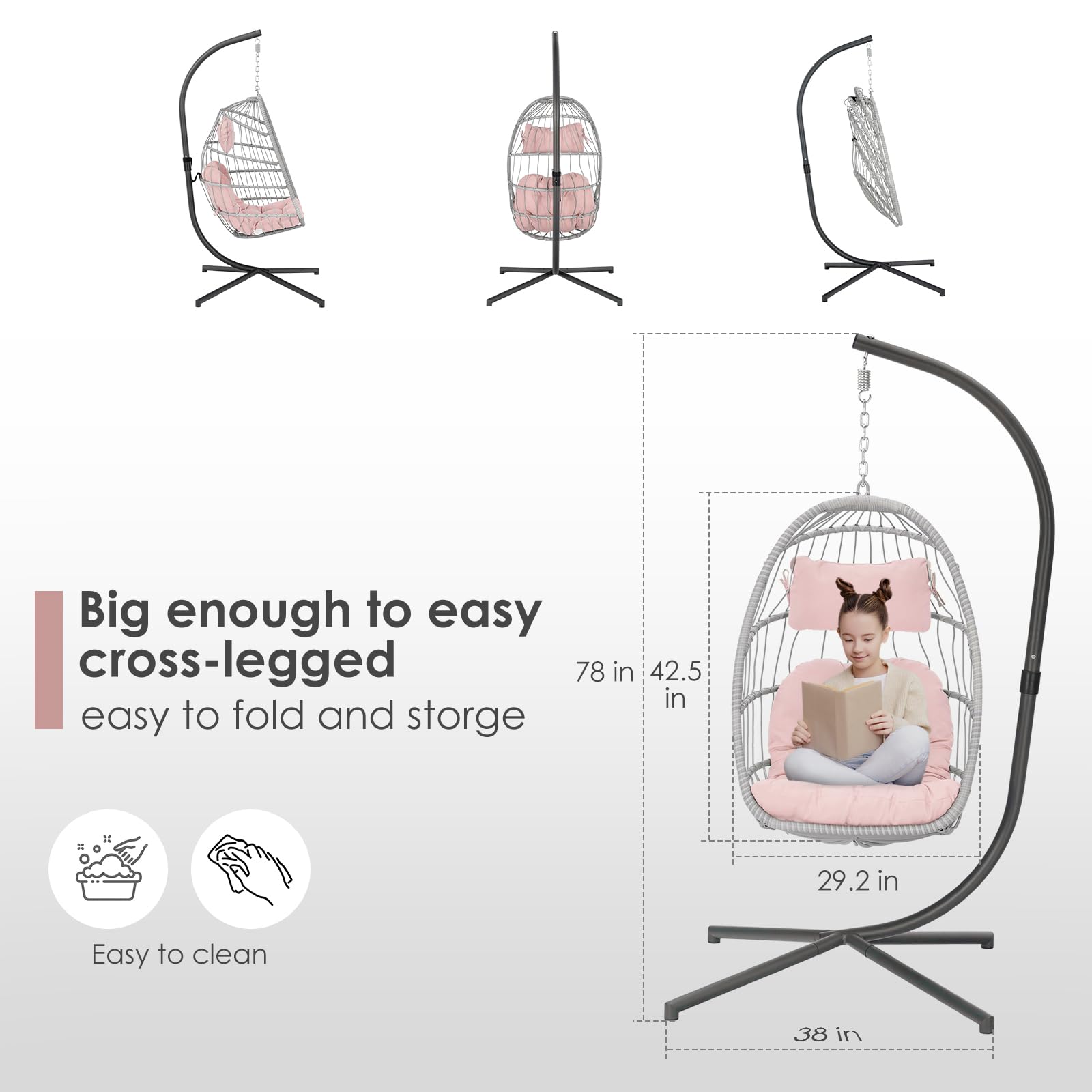 Snapklik.com : Brafab Pink Egg Chair