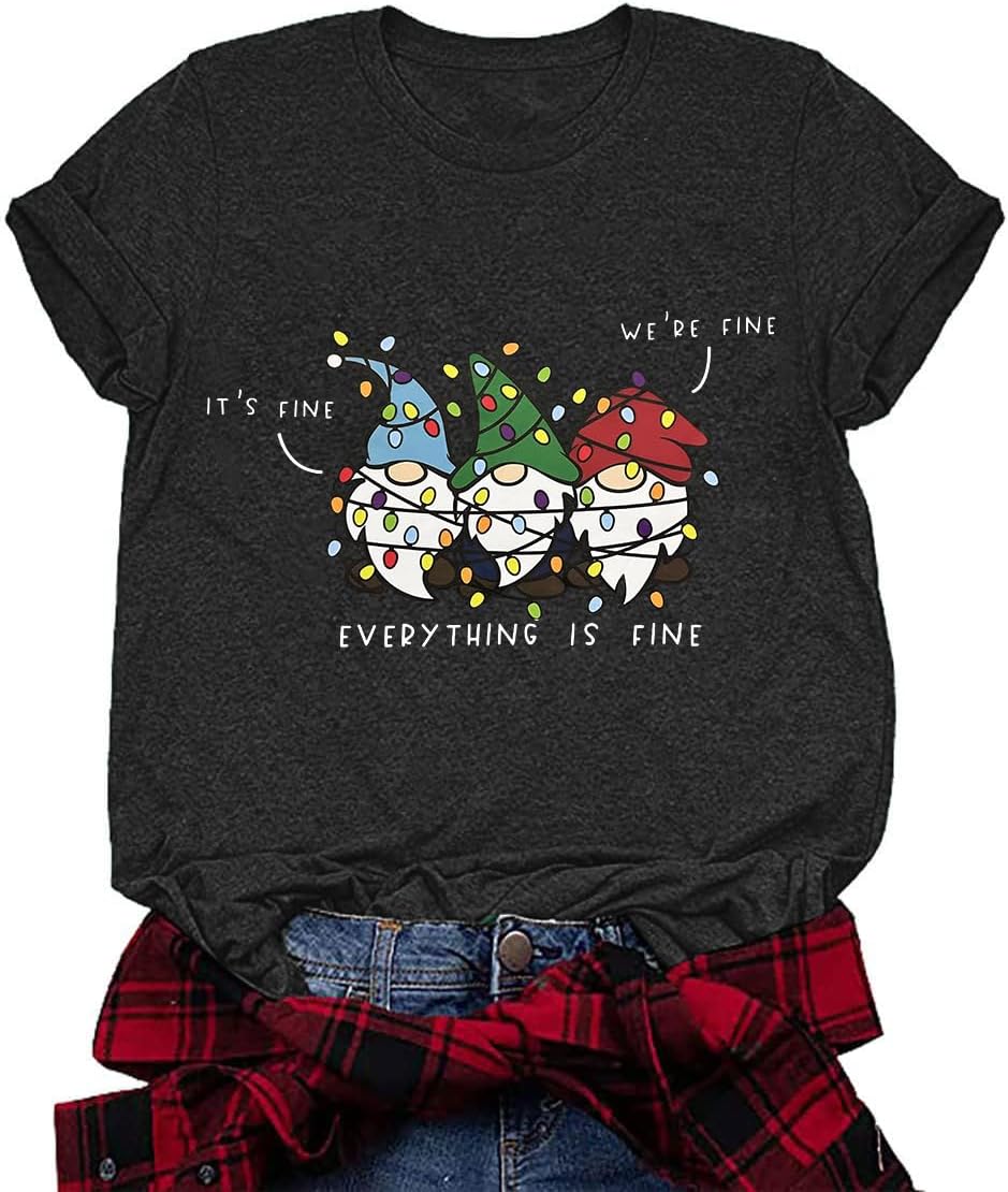 It's Fine We're Fine Everything is Fine Christmas Shirt for Women ...