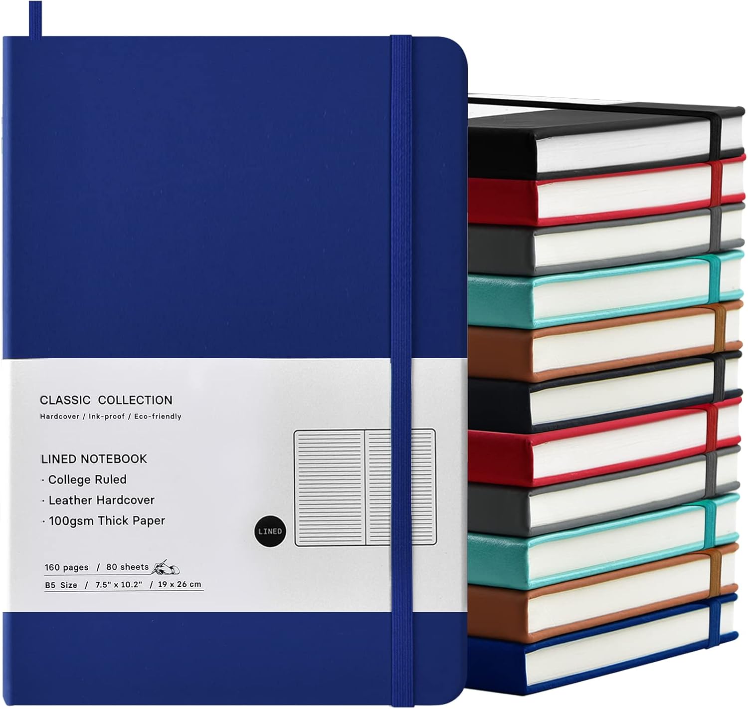 Amazon.com : Coopay 12 Pack B5 Notebooks Journal College Ruled ...