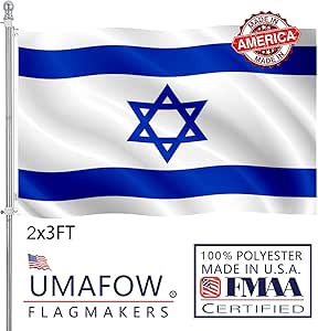 Amazon.com : UMAFOW Premium Double Sided Israel Flag 2x3 Outdoor Made ...