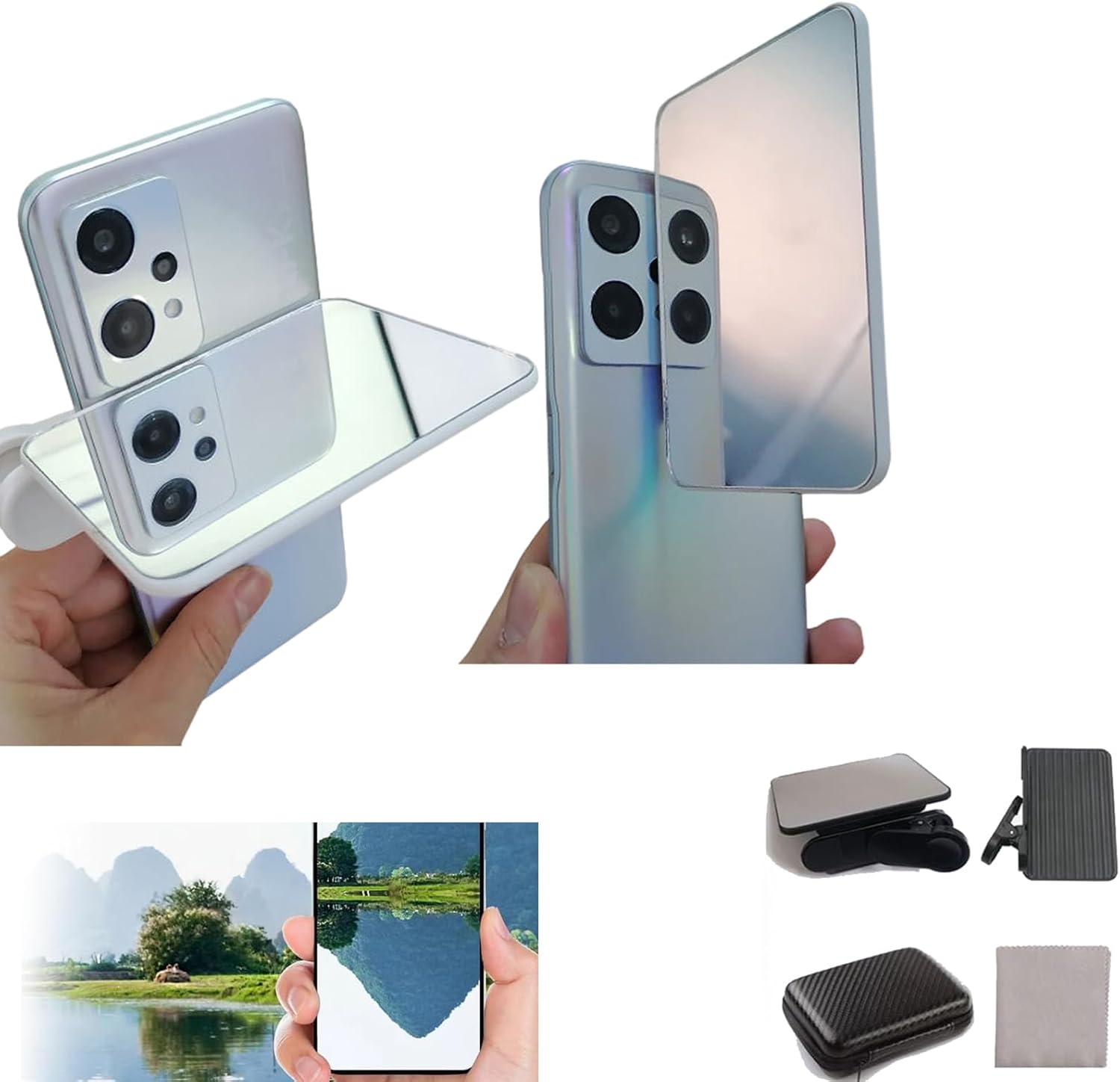 Smartphone Camera Mirror Reflection Clip Kit, 2023 Universal Mobile ...