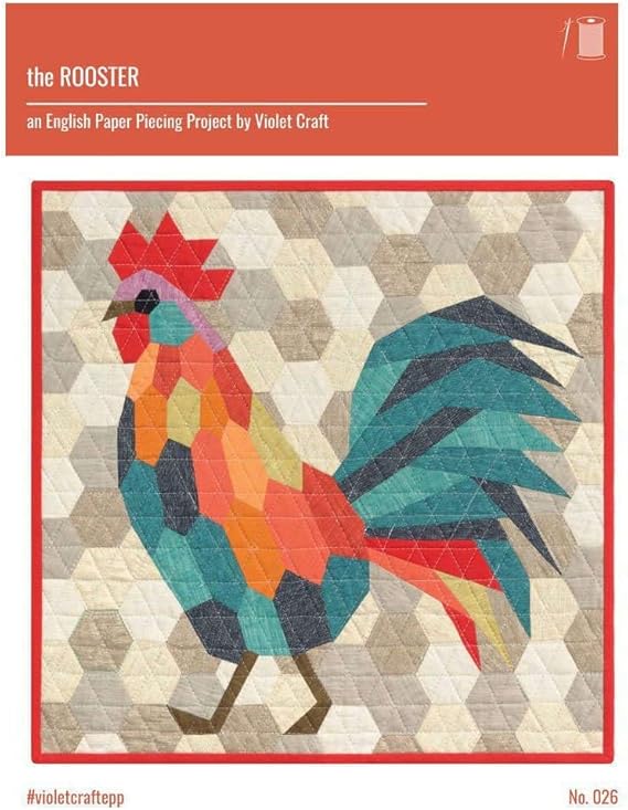 Amazon.com: Violet Craft Rooster English Paper Piecing Pattern : Arts ...