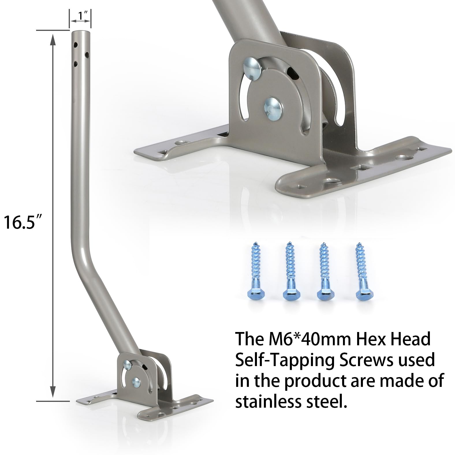 Snapklik.com : Universal Adjustable Antenna Mount Pole(OD 1", Length 16 ...