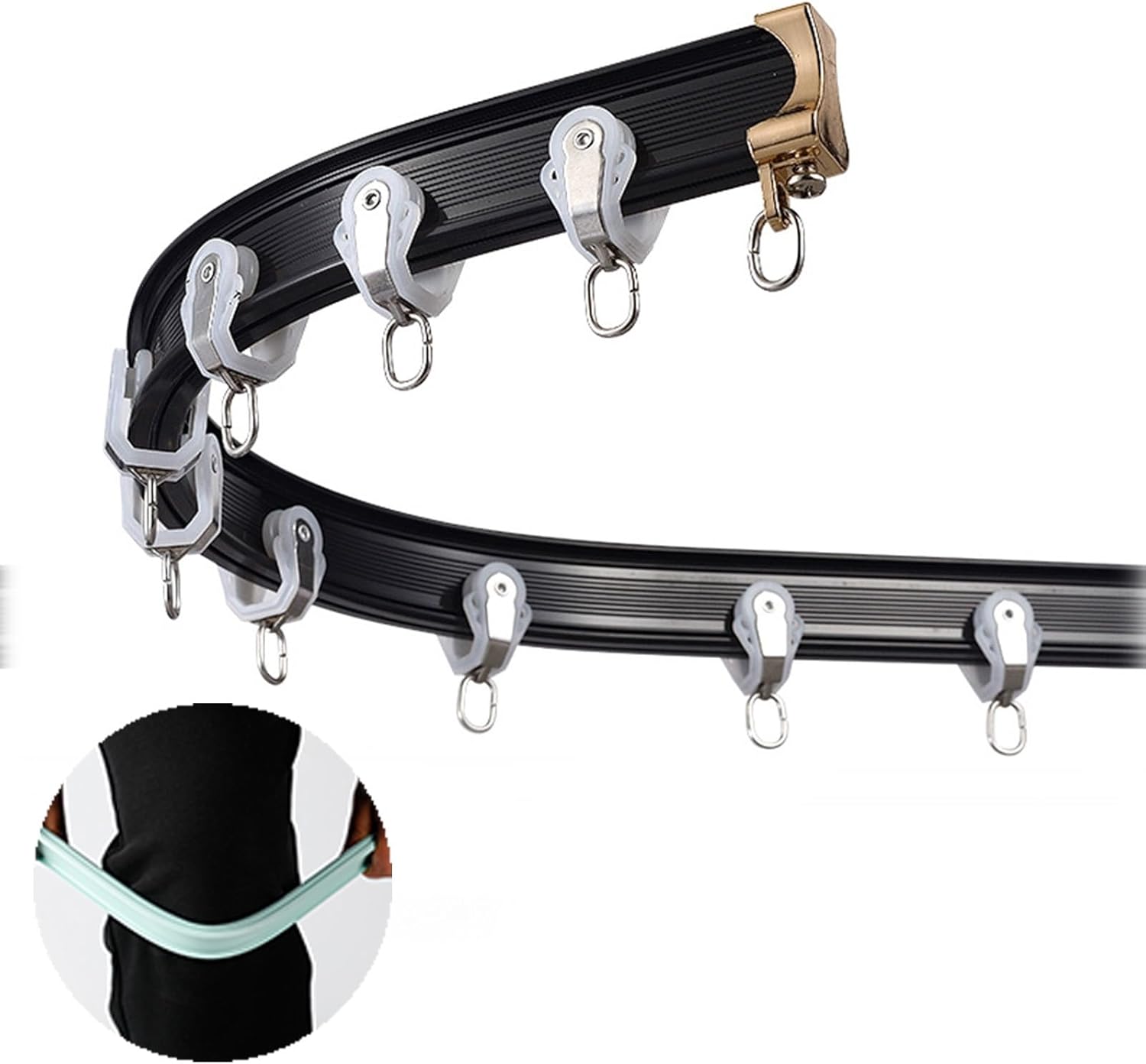 Amazon.com: Bendable Sliding Ceiling Track for Curtains Room Divider ...