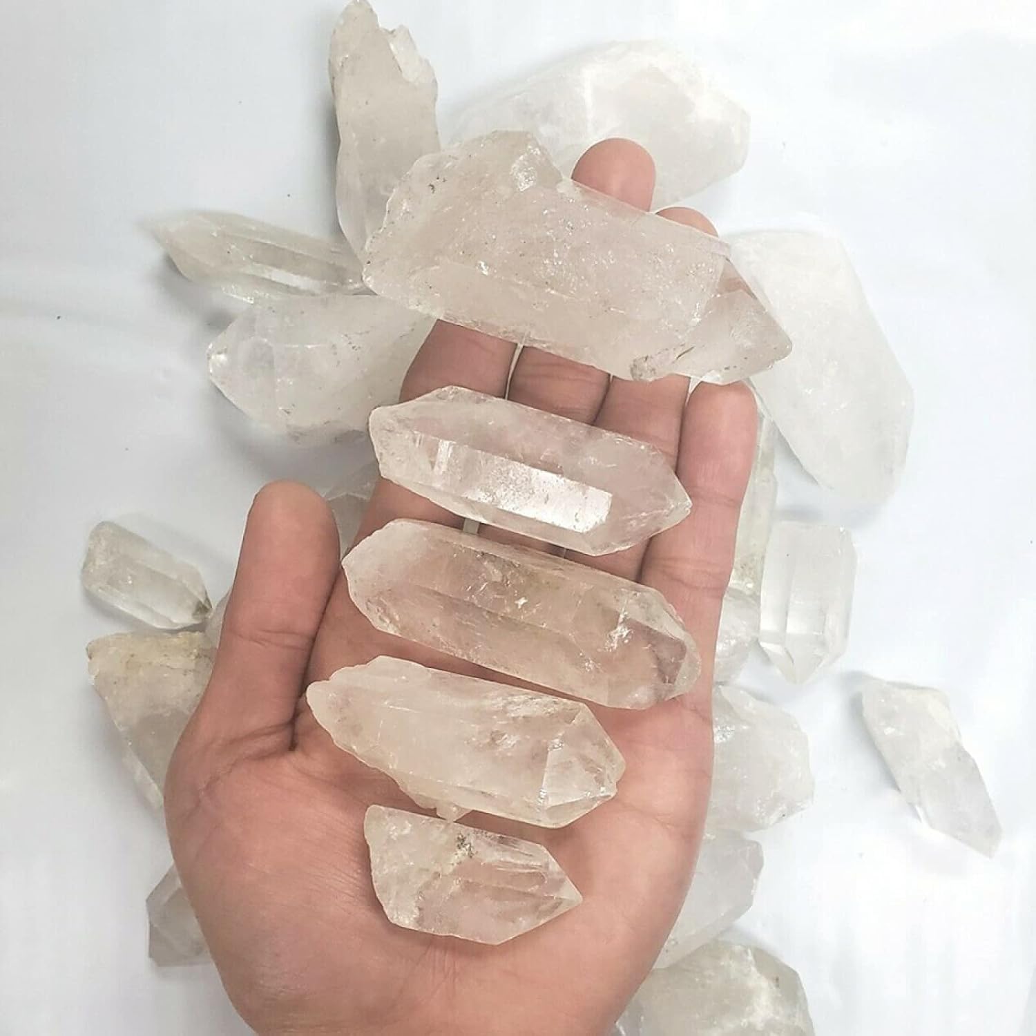 Natural White Quartz Crystal Points Column Bulk Lot Reiki Energy ...