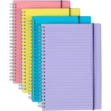 Amazon.com : Spiral Notebook, 5x7 Inch Notebooks - Wirebound College ...