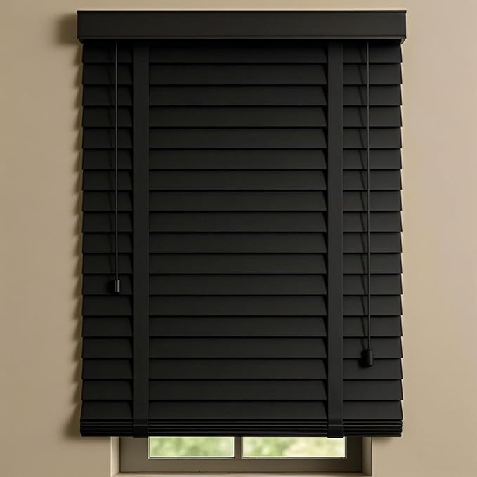 Amazon.com: 2" Slats Wood Blinds, Blackout Privacy Horizontal Blinds ...