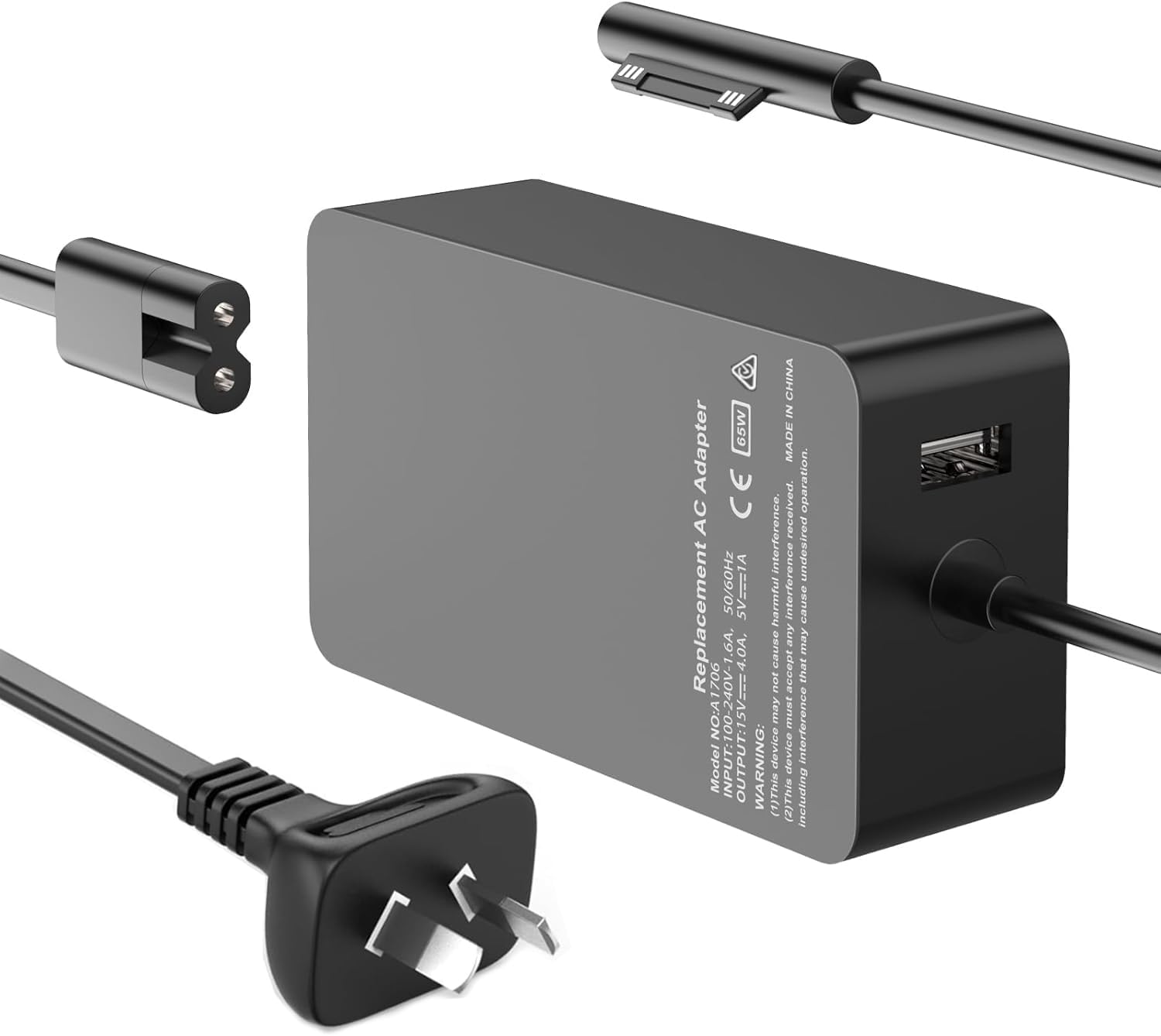 65W Power Adapter Charger for Microsoft Surface Pro X Pro 7 Pro 6 Pro 5 ...