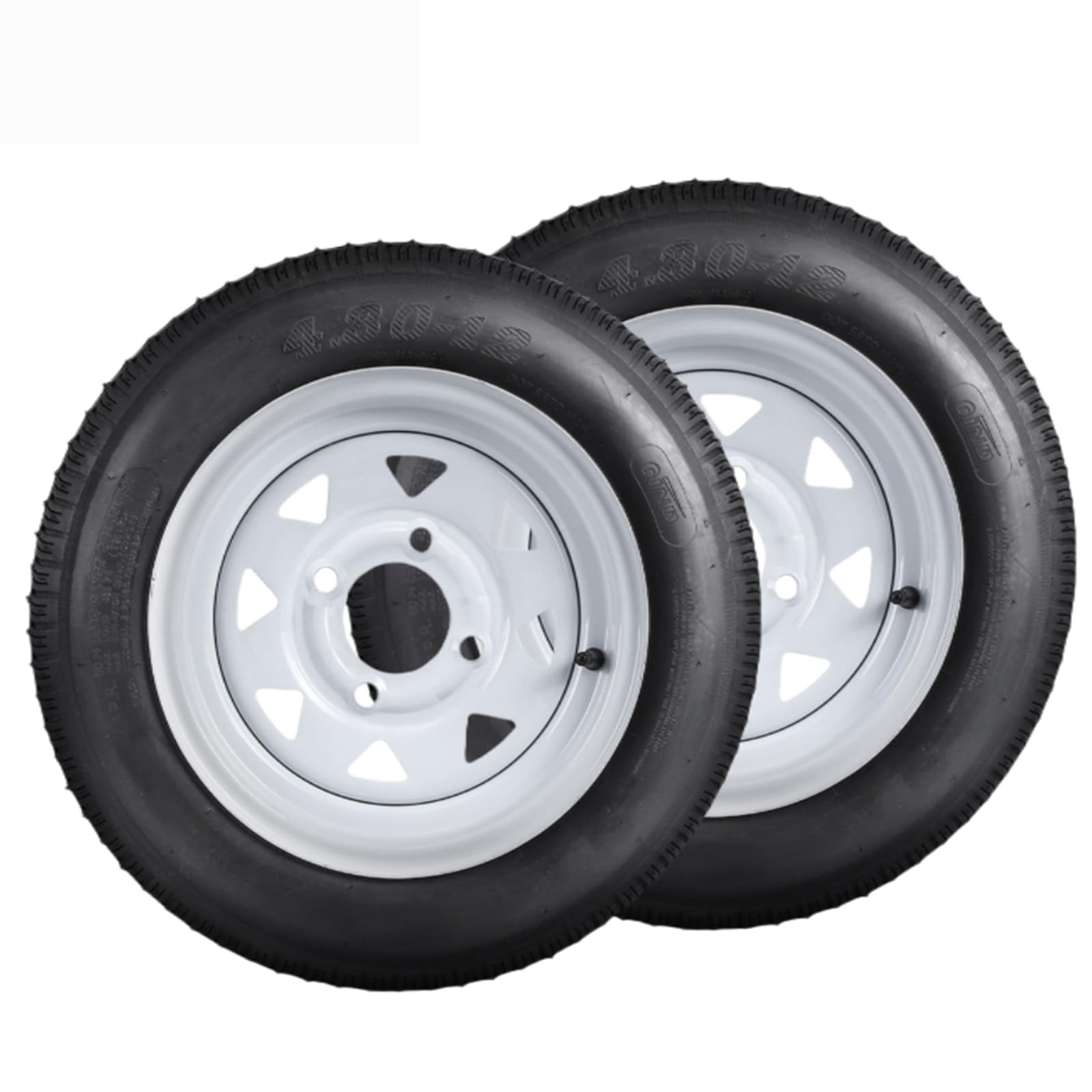 2 Pack 4.80-12 4.80x12 480-12 4.80-12 Trailer Tires with 12'' Rims, 4 ...