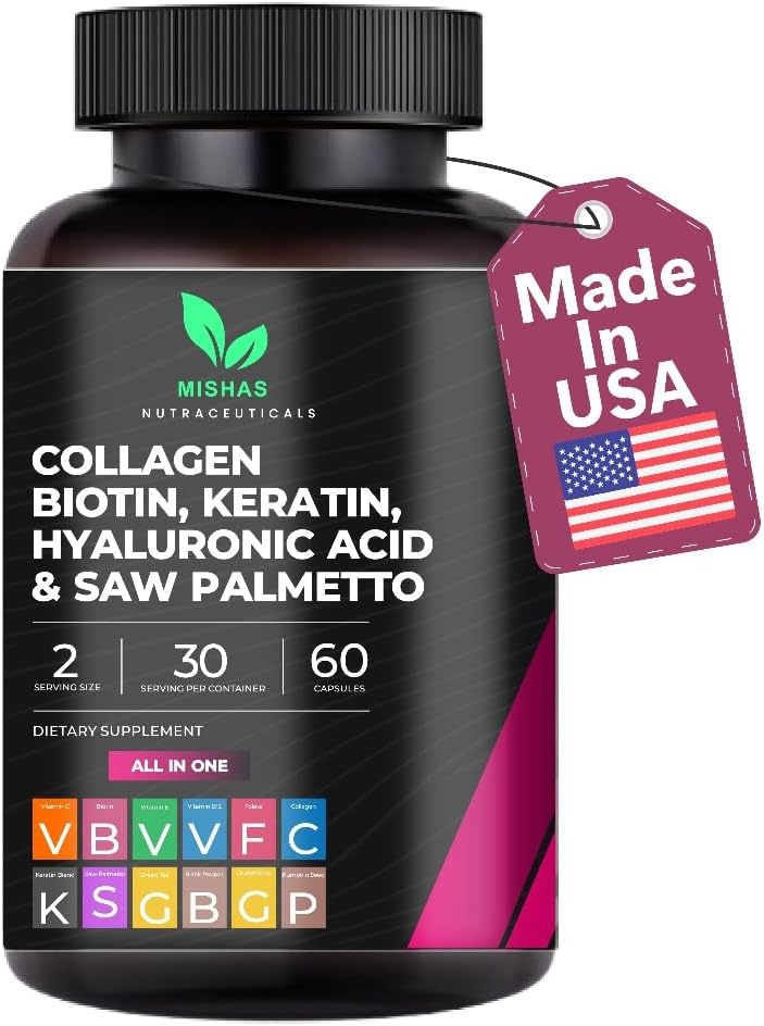 Amazon.com: HSN100 - Collagen, Saw Palmetto, Biotin, Keratin & Hyaluronic Acid - 16-in-1 Beauty ...