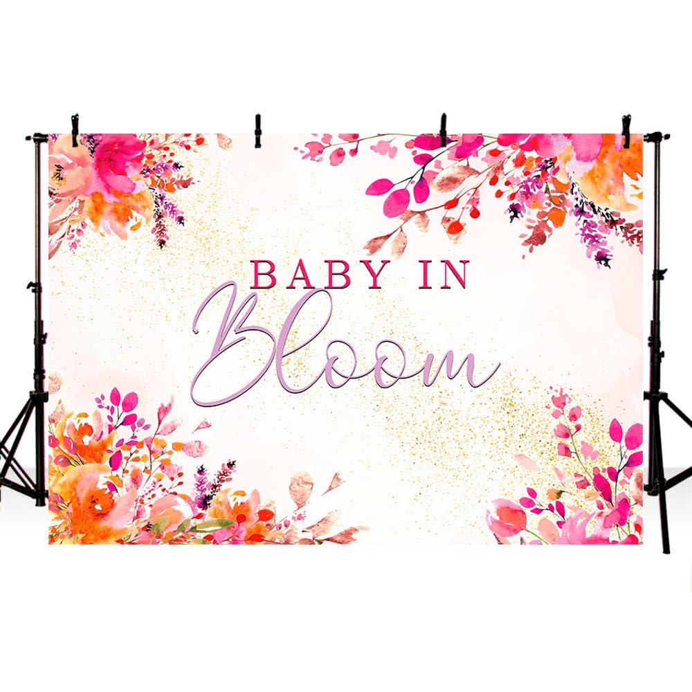 Baby In Bloom 7x5ft Baby Shower Decorations Backdrop | SHEIN A Baby ...