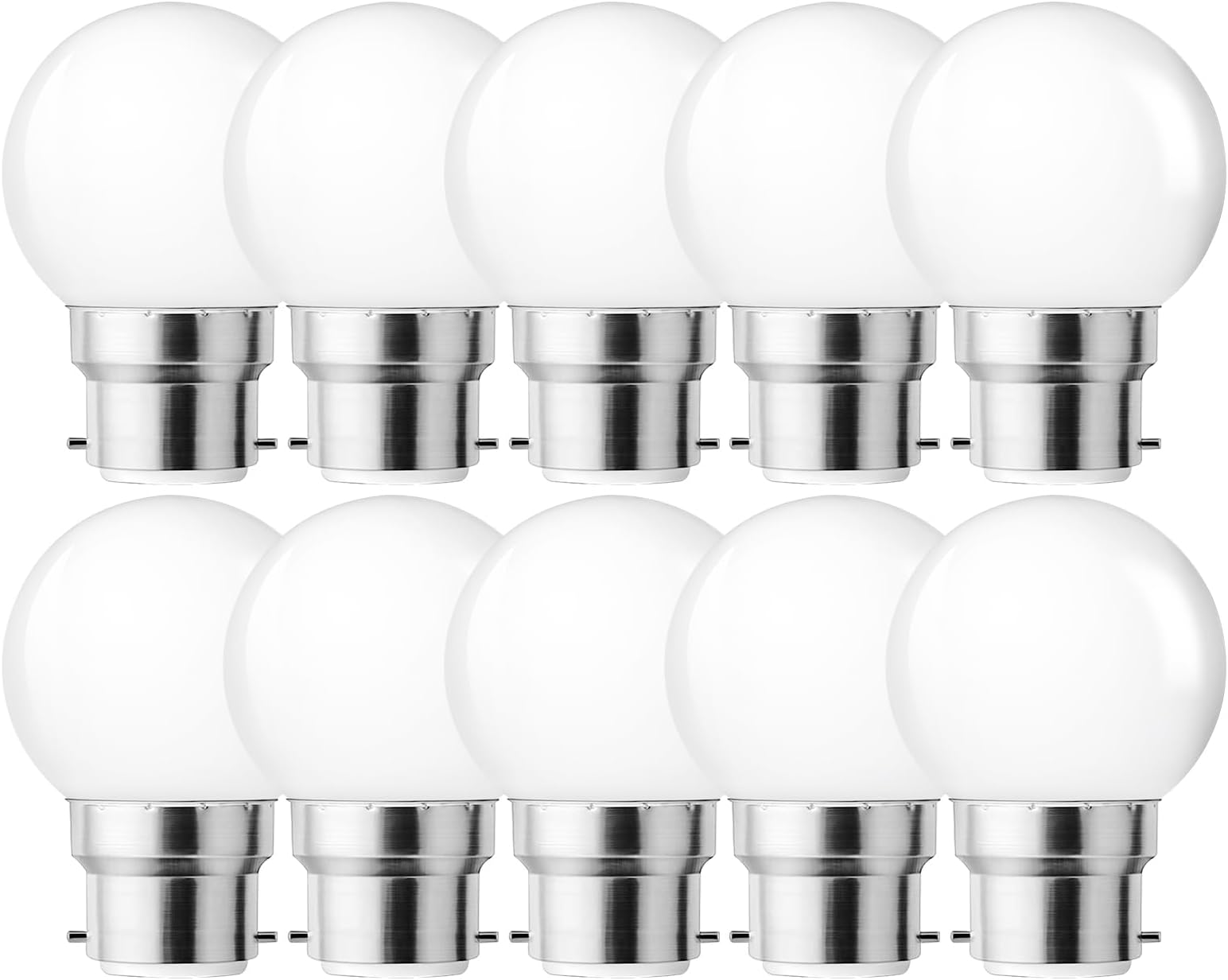 MZYOYO B22 Bayonet Warm White LED Light Bulbs,1W G45 Golf Ball Mini ...