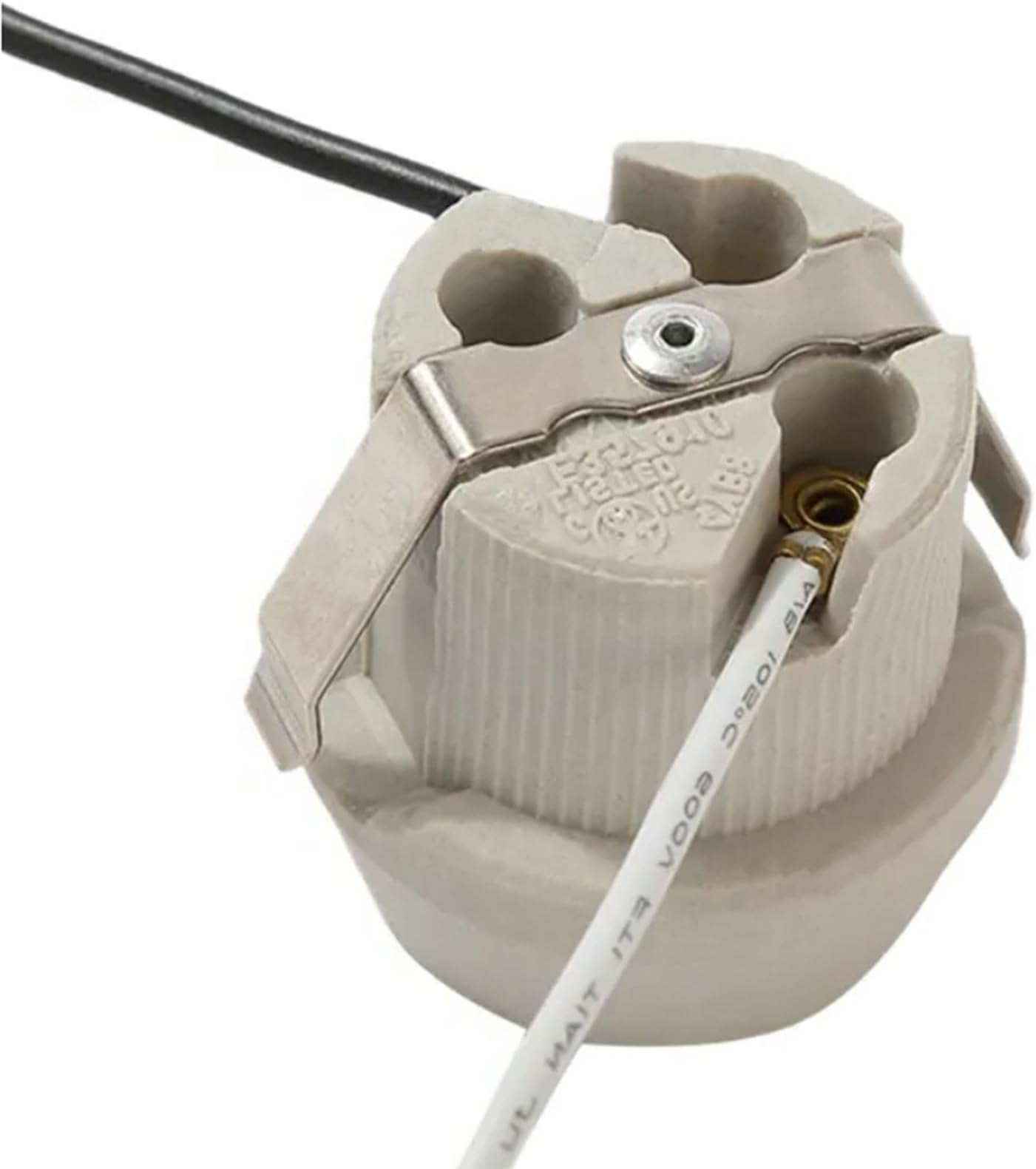 Tellegloww 2 Pack U Clip Porcelain Socket, Medium Base E26 Snap in ...