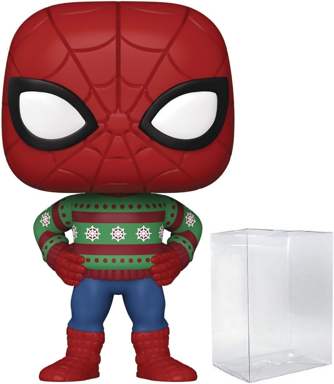 POP Marvel: Holiday - Spider-Man with Ugly Sweater Funko Vinyl Figure ...