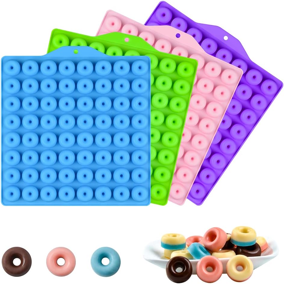 Amazon.com: Donut Candy Mold - 64 Cavities Mini Donut Silicone Candy ...