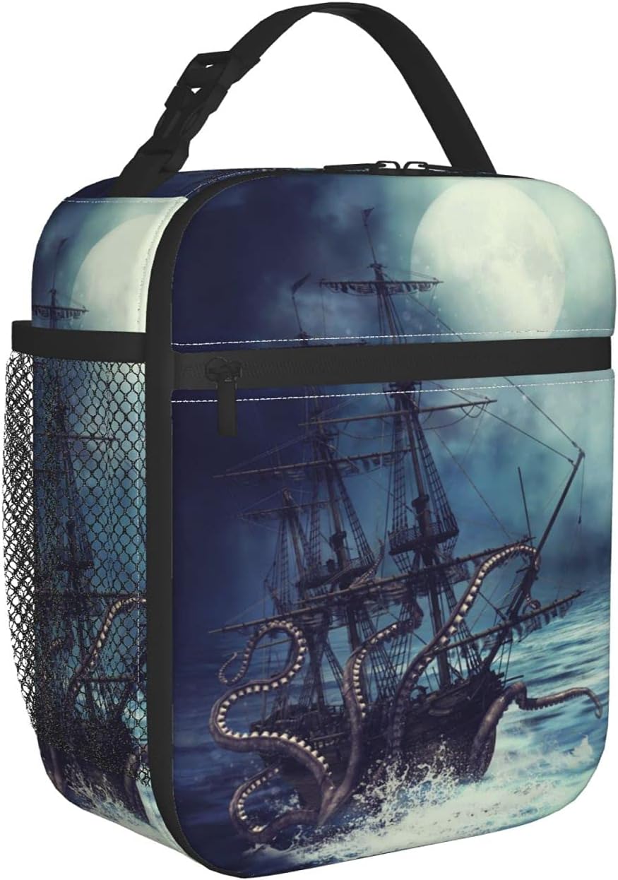 Amazon.com: senya Lunch Bag, Pirate Treasure Map Insulated Lunch Box ...