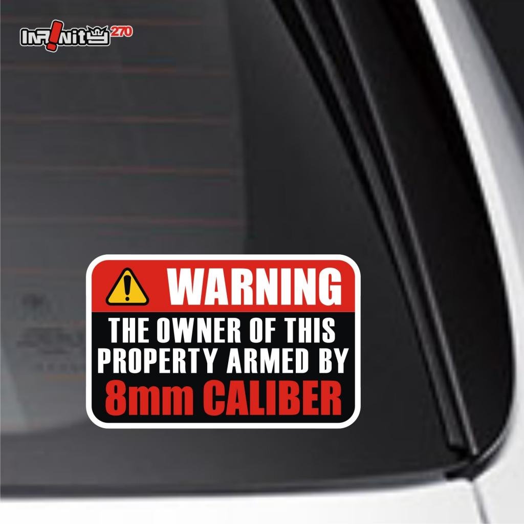 Gun Stickers Bumper 2x Caliber 8mm Forester Firearms Pistol Handgun ...